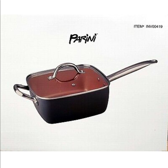 Parini | Kitchen | Parini 6 Qt Copper Nonstick Square Pan With Lid ...